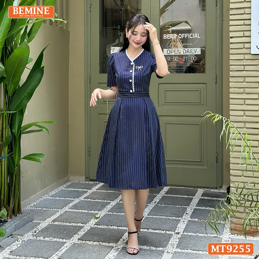 V neck design dress with lace button A BEMINE MT9255 | Shopee Philippines