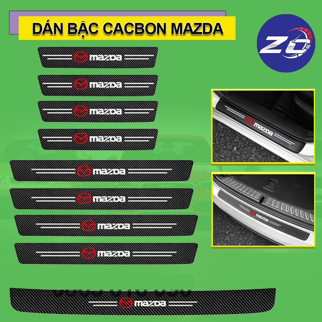 Carbon anti-scratch stickers for door sills and trunks of Mazda 3 ...