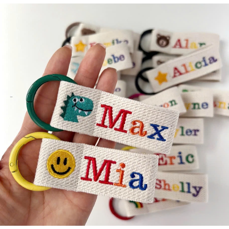 Nametag Embroidered name upon request, mini nametag, backpack keychain ...