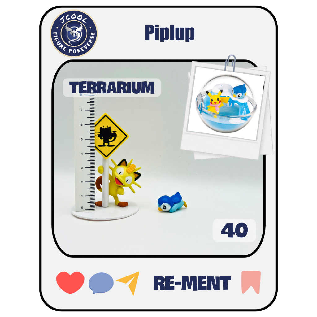 Piplup - Gen 4 Sinnoh region - Genuine RE-MENT Pokemon model TERRARIUM ...