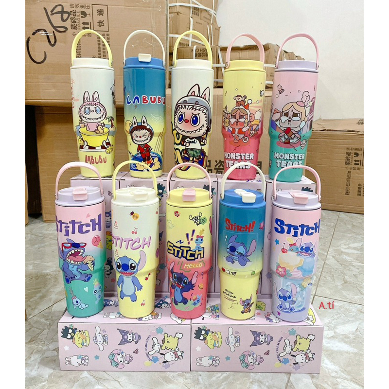 Super cute labubu thermos cup 900ml wholesale selection | Shopee ...