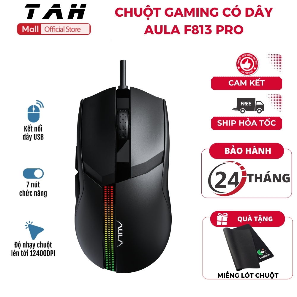 Aula F813 Pro Wireless Gaming Mouse, 1000Hz DPI 12400 Response Speed ...