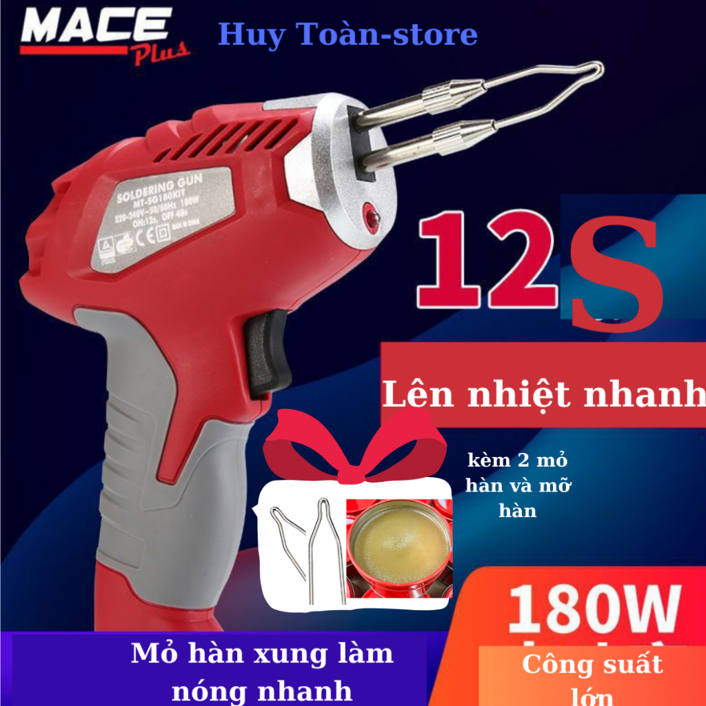 Mace Pulse Soldering Iron 180W 220V Comes with 1 Soldering Grease and 2 ...