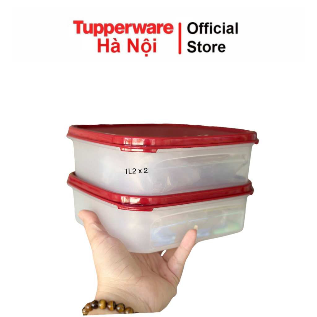 Tupperware cooler and dry food box 1.2 Liter - Genuine red lid ...