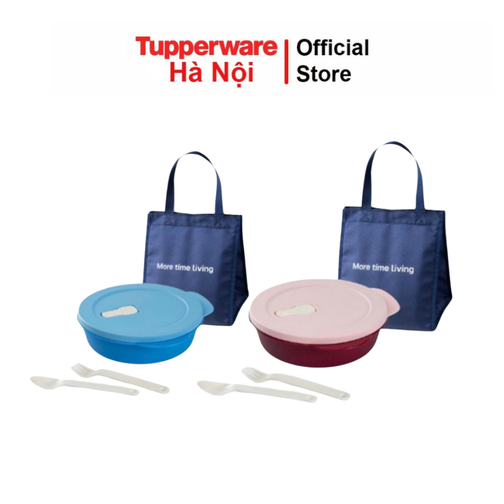 Tupperware Crystalwave Lunch Set with 3 microwave compartments with ...