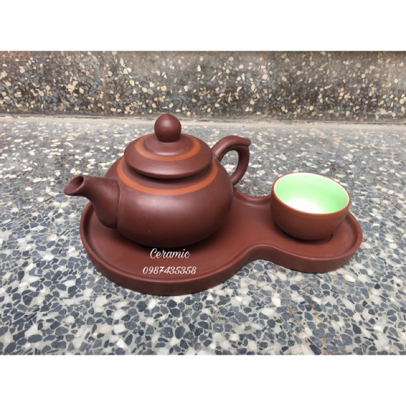 SA Bat Trang ceramic purple tea set | Shopee Philippines