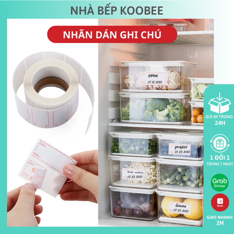 Roll of 500 easy-to-remove waterproof food preservation date labels for ...