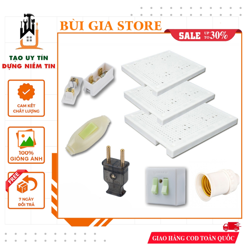 Electrical practice supplies: fuse - socket - switch - electrical panel ...