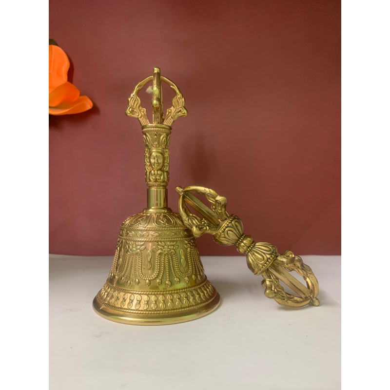 Bronze rattle bell with chanting handle 13 cm | Shopee Philippines
