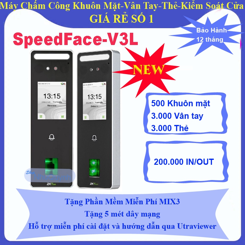 Compact SpeedFace-V3L Touch Card Fingerprint Time Attendance Machine ...