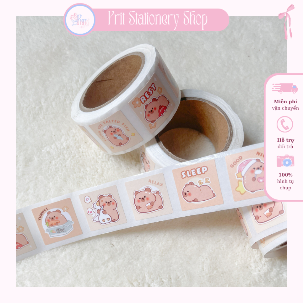 Lovely Capybara Sticker Roll | Shopee Philippines