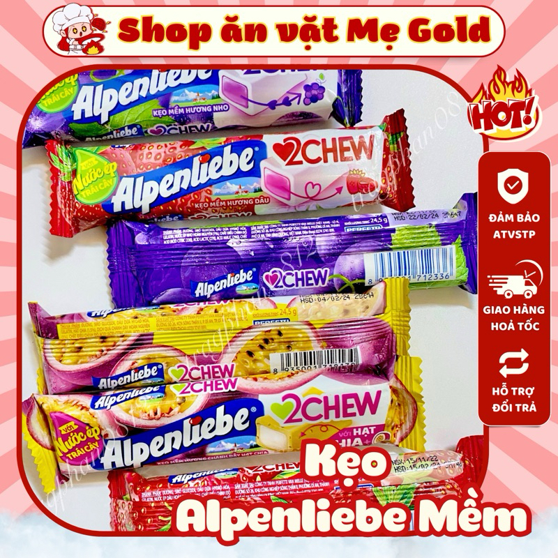 Alpenliebe 2chew candy, soft and fatty candy of all flavors (2.8g bar ...
