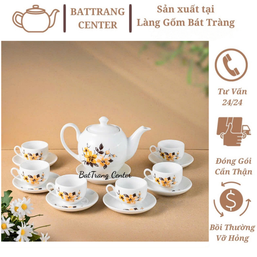(6 Models)bat Trang Bone Ash Porcelain Teapot - Painted with Assorted ...