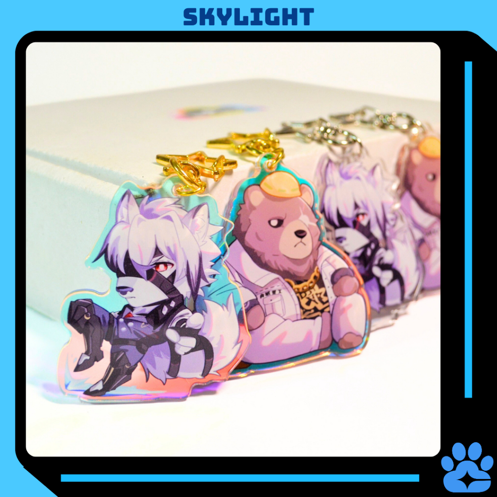 Furry Keychain VON LYCAON / BEN BIGGER 2 Layers Mica Plastic 6cm ...