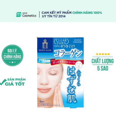 Kose Clear Turn White Mask Collagen Mask | Shopee Philippines