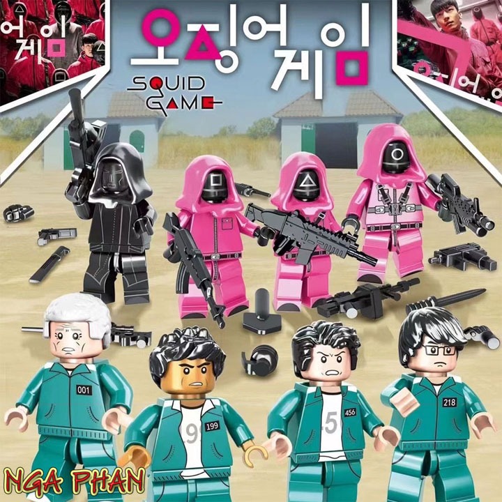 Combo of 2 Squid Game Characters Squid Game with Equipped DIY Block ...