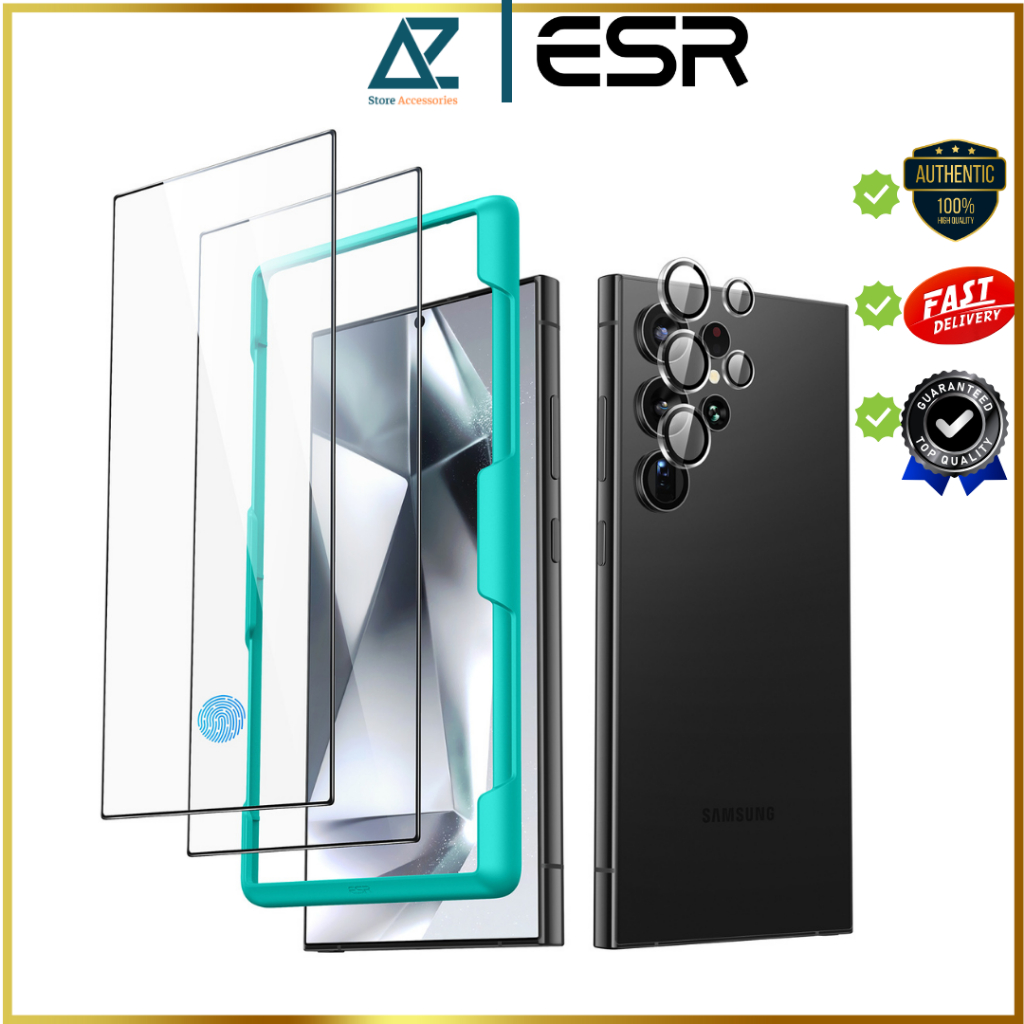 Set of 2 Tempered Glass and ESR Tempered-Glass Screen Protector Camera ...