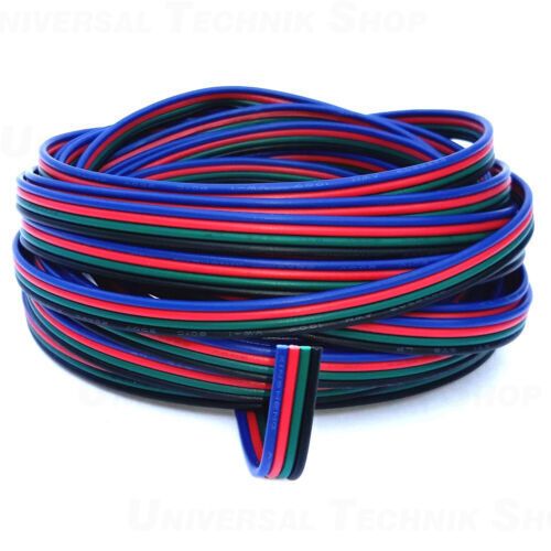 Tin-plated Copper 4-Core Wire, 4PIN Led Extension Cord, Flat Cable, UL1007- 22AWG / 20AWG ...