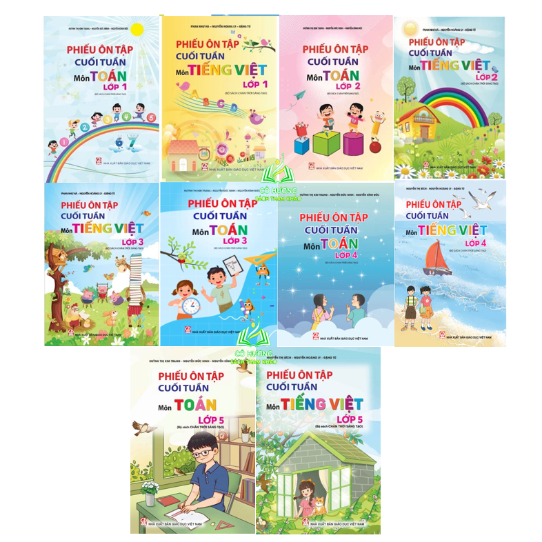 Books - End of the week exam questions Math + Vietnamese grade 1-2-3-4 ...