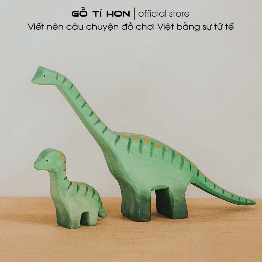 Wooden Brachiosaurus Long Neck Dinosaur Model for Children, Hand Carved ...
