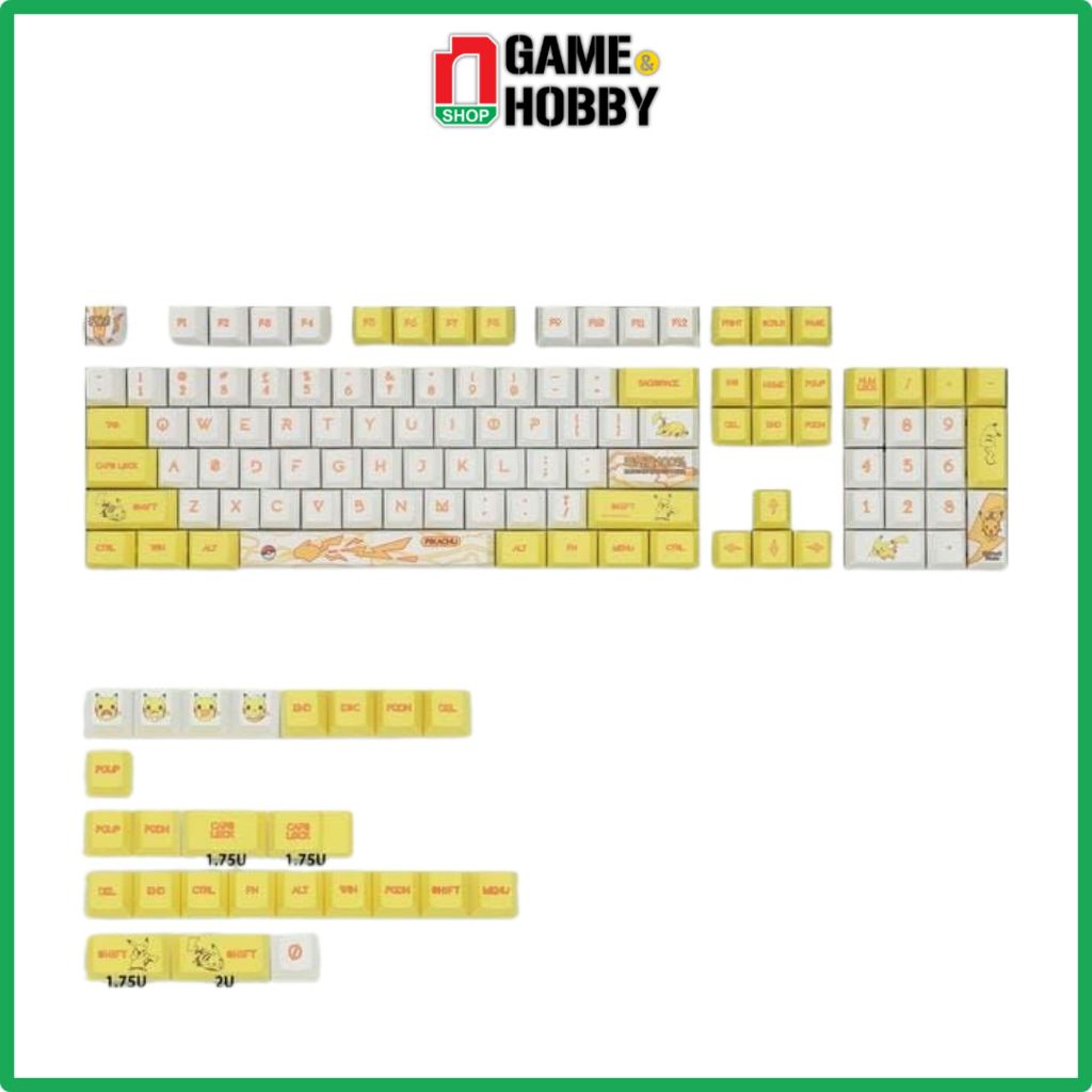 Pokemon Pikachu OEM PBT MECHANICAL KEYBOARD Keycap Set 129 BUTTONS ...