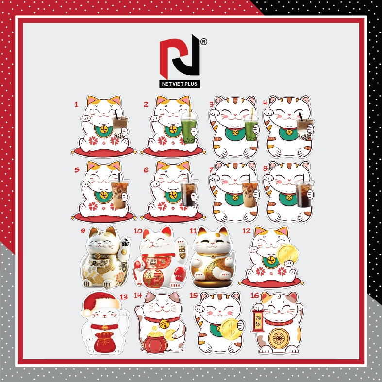 Lucky Cat Decal, Lucky Cat Sticker to decorate shops to welcome good ...