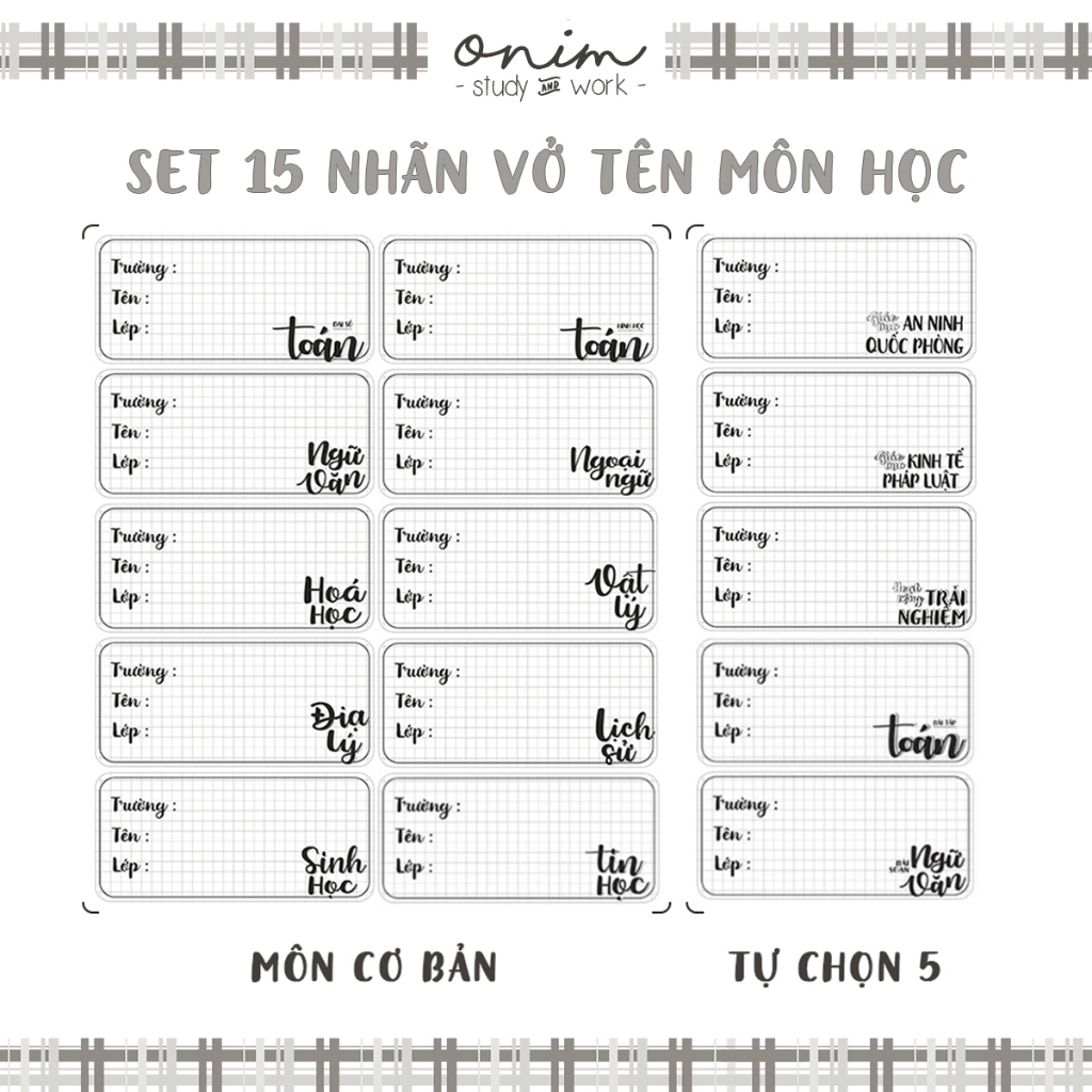 Notebook labels by subject name - Convenient Subject Notebook Label ...