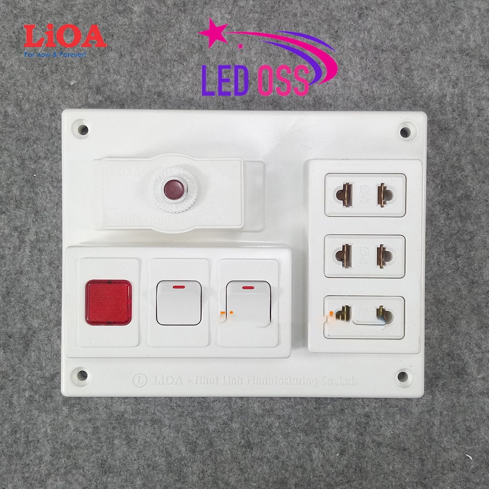 LiOA 15A floating electrical panel has 3 sockets, 2 switches, 1 red ...