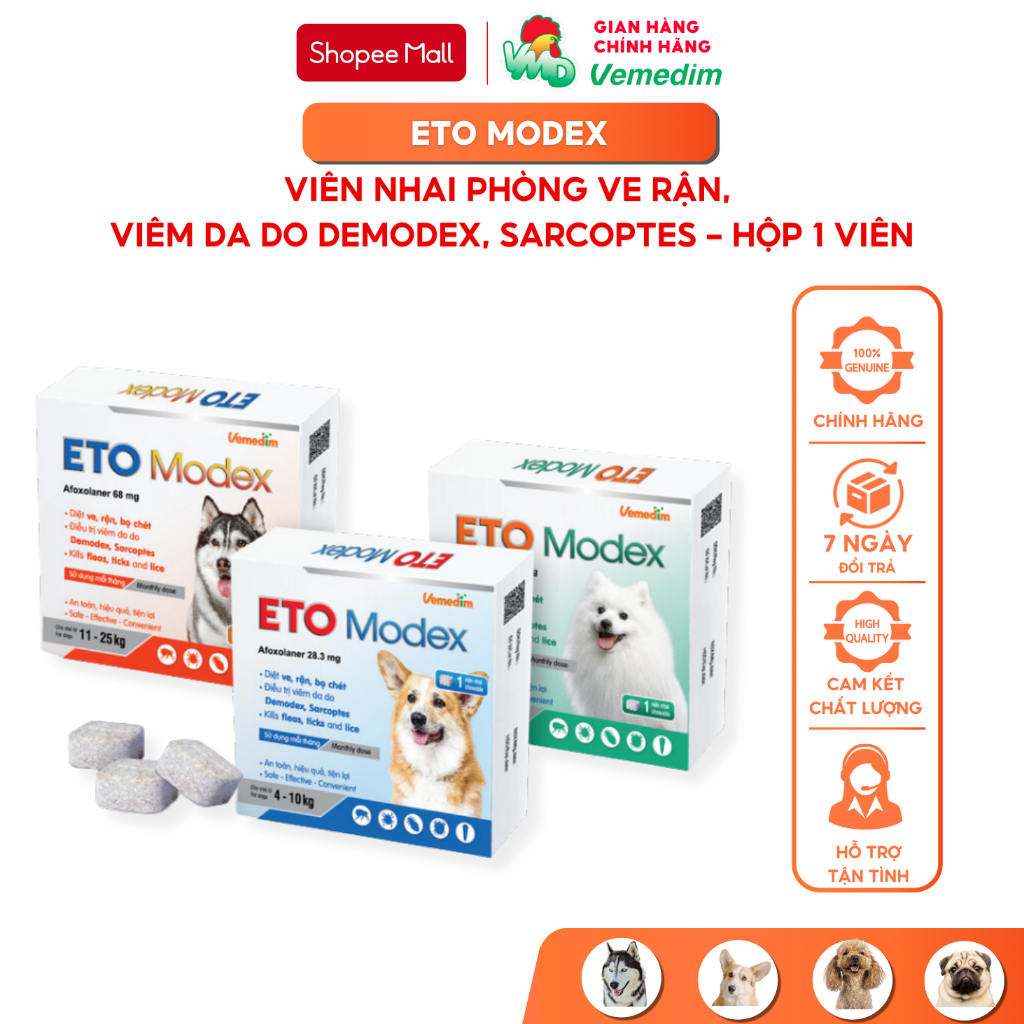 Vemedim ETO Modex - Kills ticks, lice, fleas, dermatitis caused by ...