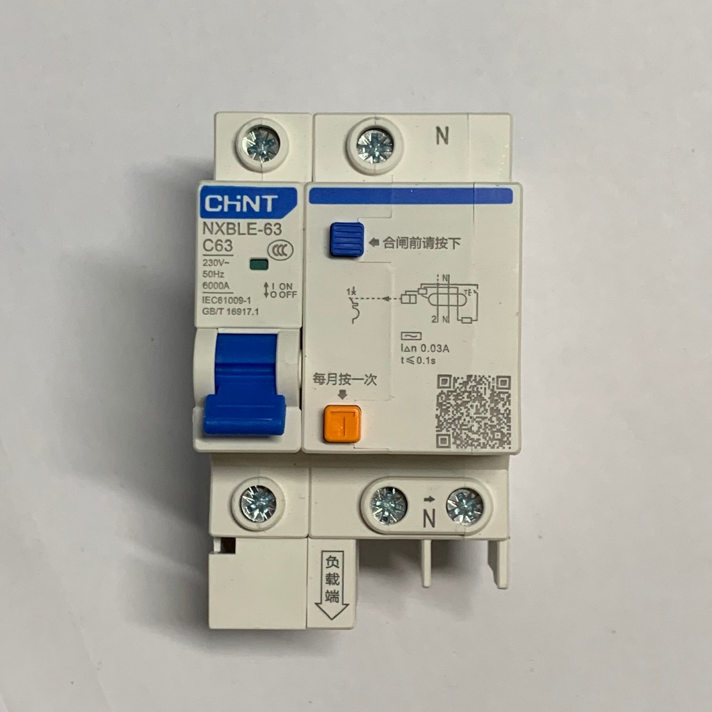 Chint RCBO 1P+N anti-shock circuit breaker 16A,20A,25A,32A,40A,63A NXBLE-32 6kA, circuit breaker ...