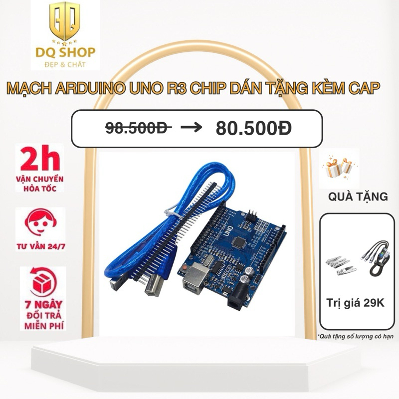 Arduino UNO R3 ATMEGA16U2 Chip With Free Sticker Chip With USB-B ...