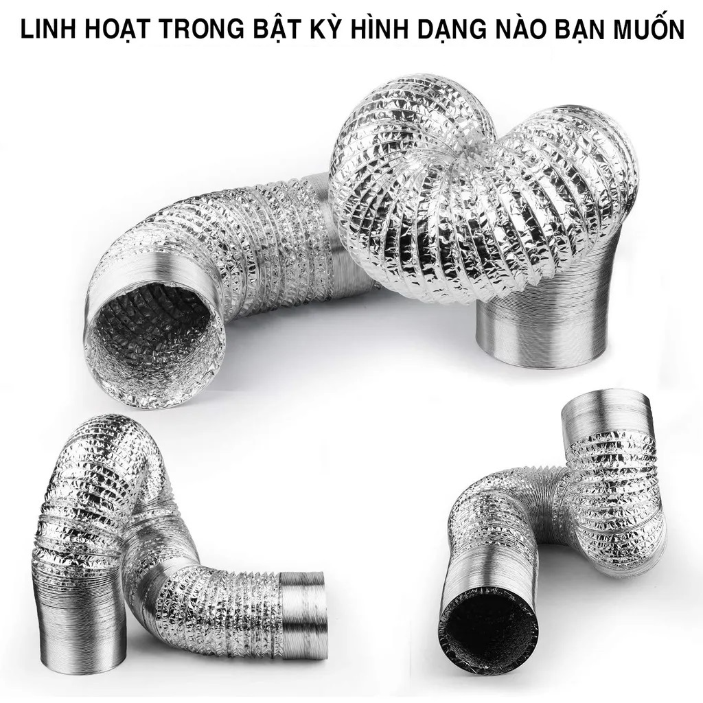 Soft Ventilated Silver Pipe 7.8 Meters Long D100, 125, 150, 200, 250 ...