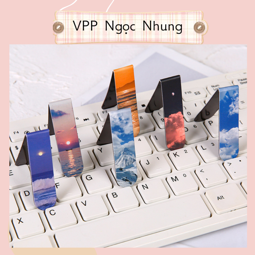 2 bookmarks, bookmarks, DIY romantic landscape magnetic book clips ...