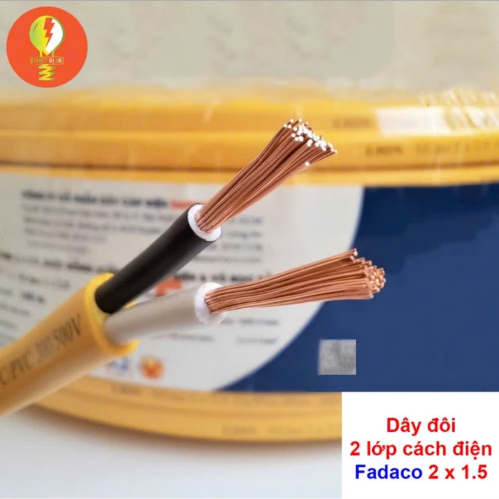 Fadaco Oval 2x2.5 Flat Double Electrical Wire with 2 Soft Coated Layers ...