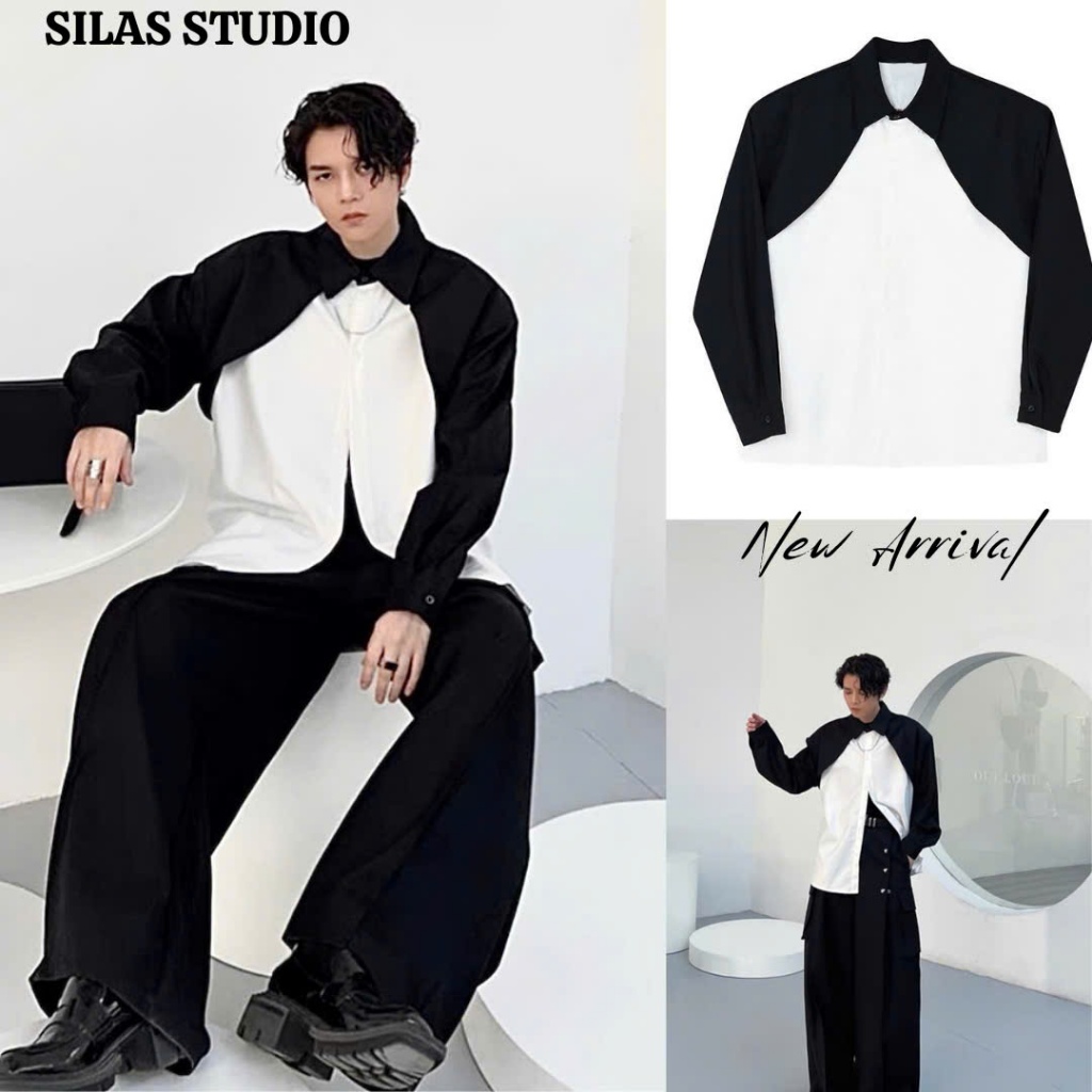 (New Arrival Shoulder Hack Form)Penguin SILAS Plain Shirt Long Sleeve ...