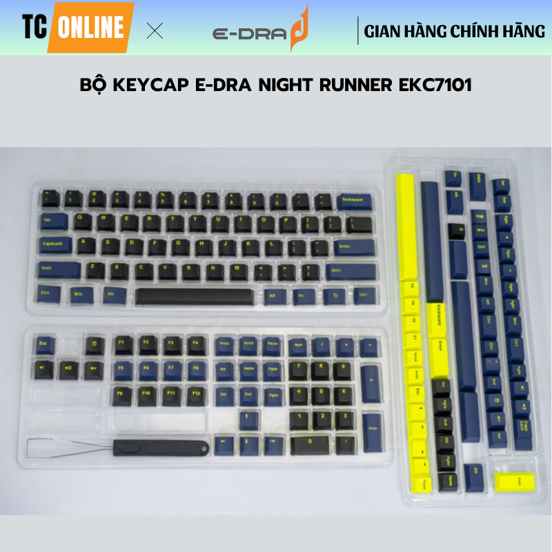 E-dra EKC7101 Night Runner mechanical keyboard keycap set/ Double Shot ...
