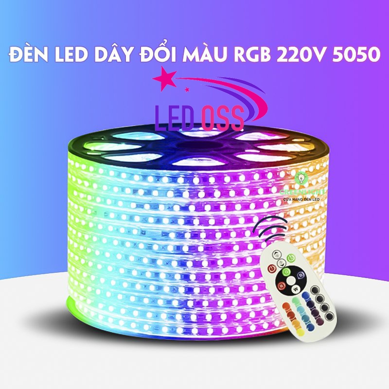 5050 RGB 220V 7-color changing flashing LED strip (5/10 meters) without ...