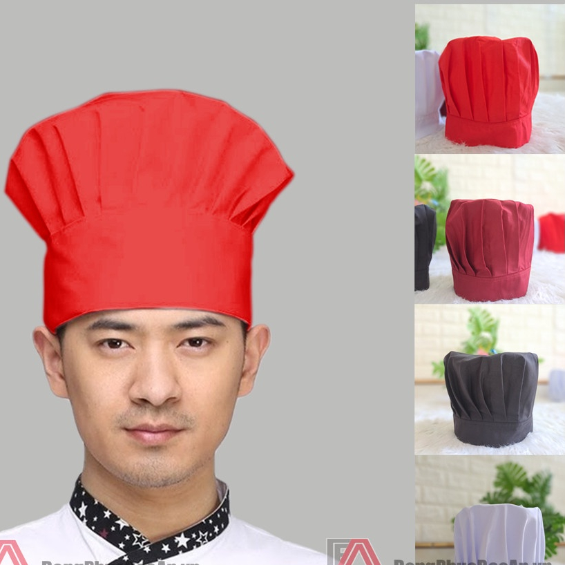 Chef Hat, Beautiful Form Dumpling Kitchen Hat In White, Red, Black ...
