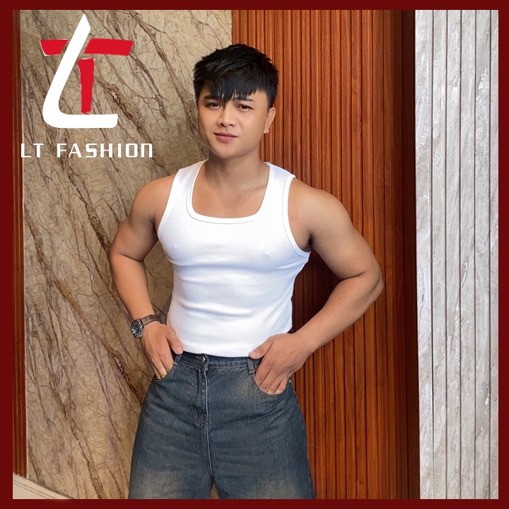 Men's Tanktop with square neck, Men's 3-hole shirt, SLIMFIT form, body ...