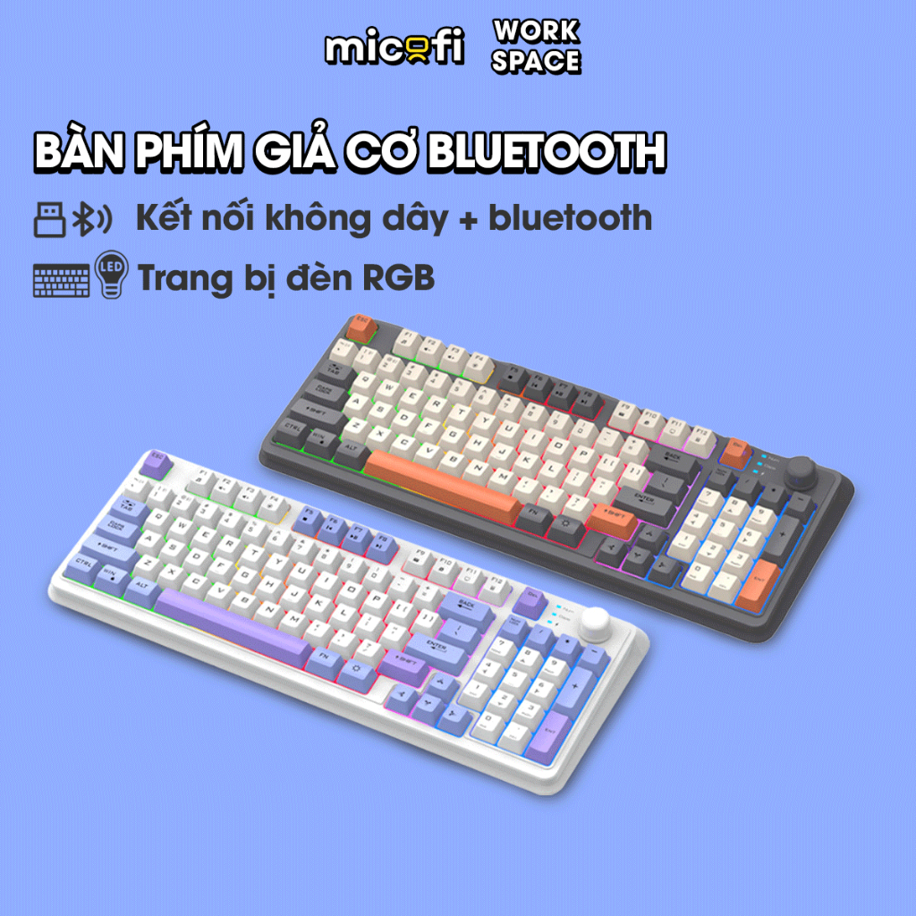 Xunfox x Micofi Wireless Bluetooth Keyboard Mechanical Computer, Wired ...