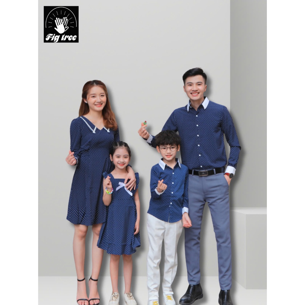 Fig Tree Family Uniform with Blue and White Polka Dots Code 162 ...