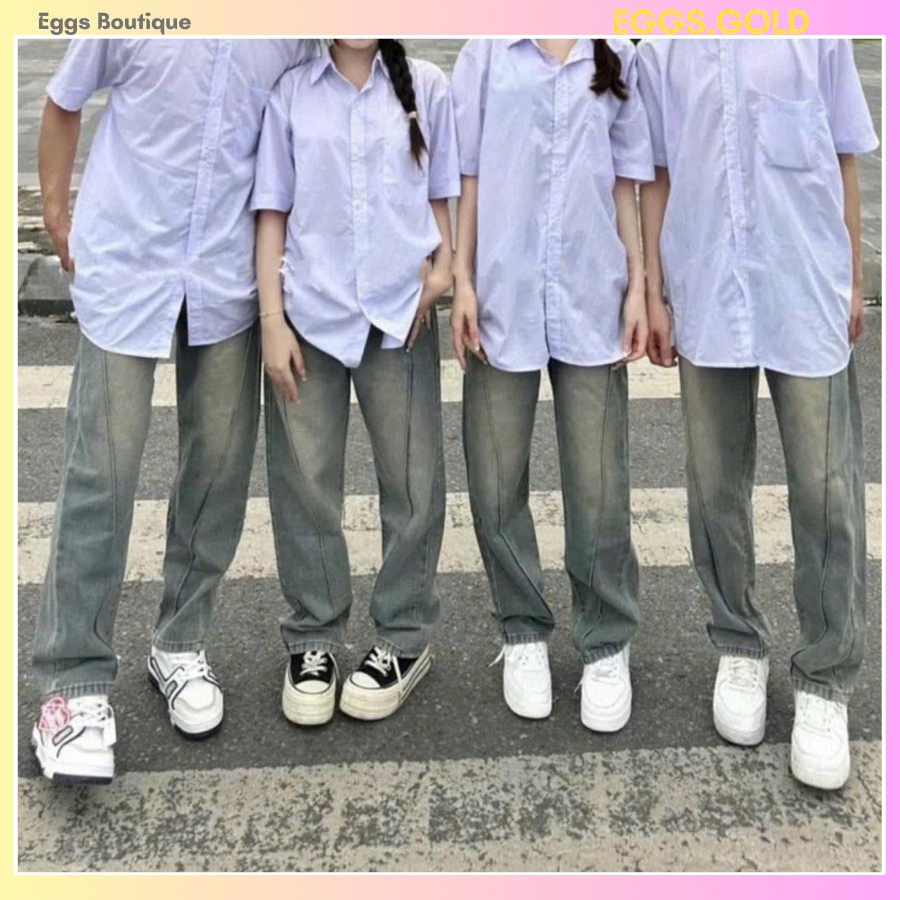 Men's And Women'S Cross-Legged Jeans, Dynamic Full size SML | Shopee ...