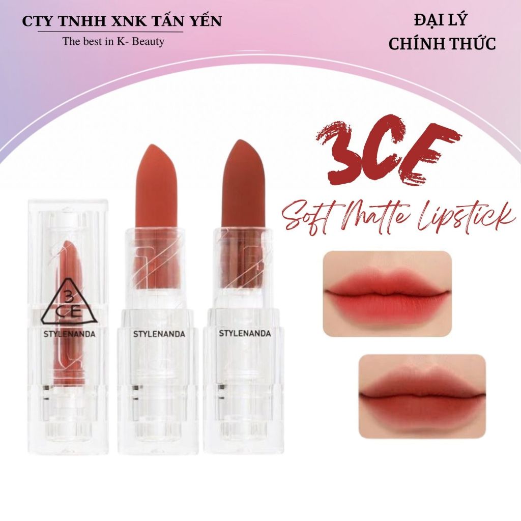 3ce Soft Matte Lipstick 3.5g (Clear Shell) | Shopee Philippines