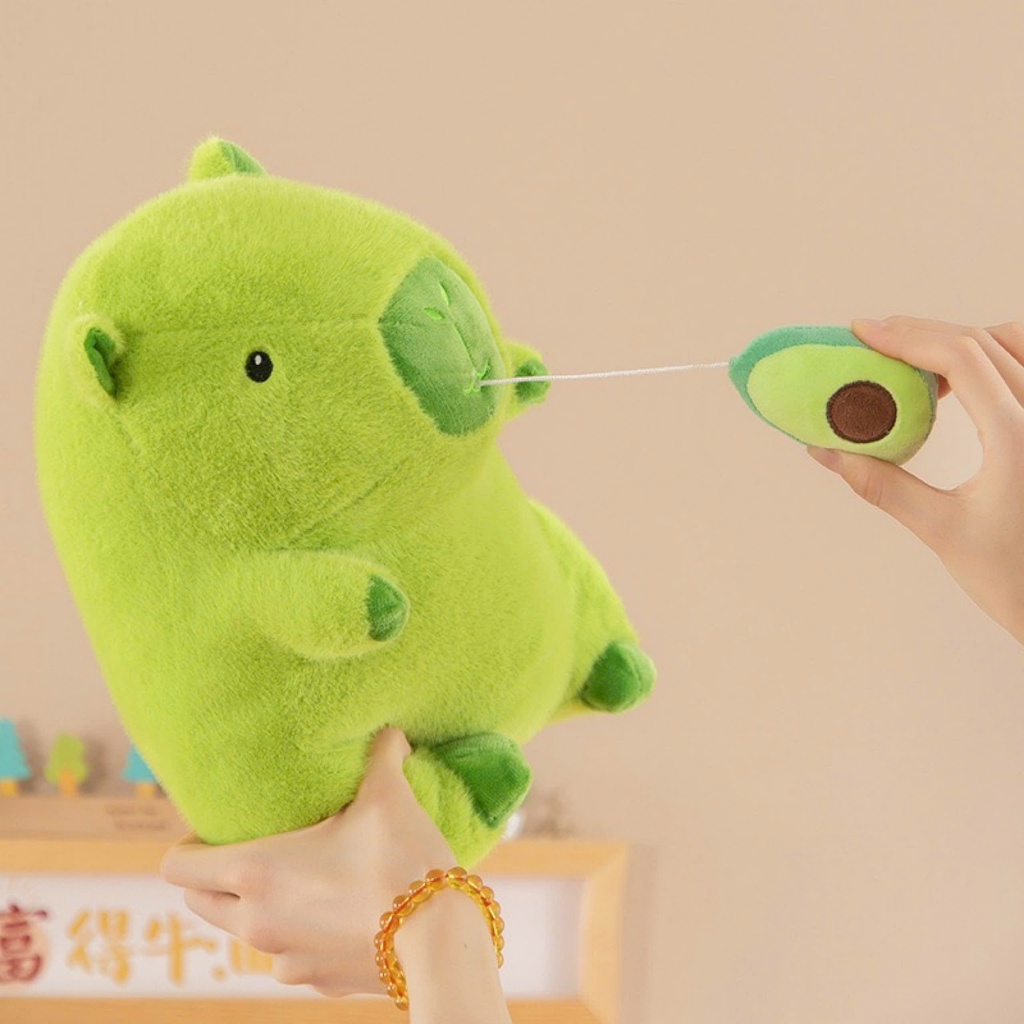 Green Capybara Teddy Bear With Avocado Green Capybara Hottrend Stuffed ...