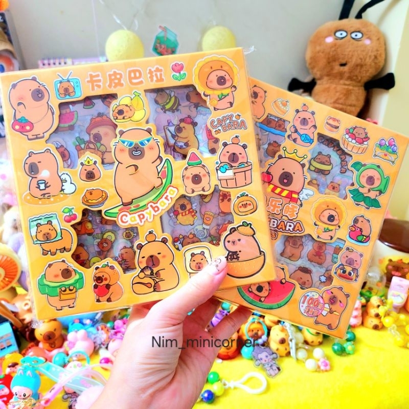 [Capybara/Labubu] ️Box of 100 Capybara/Labubu Stickers with many themes ...