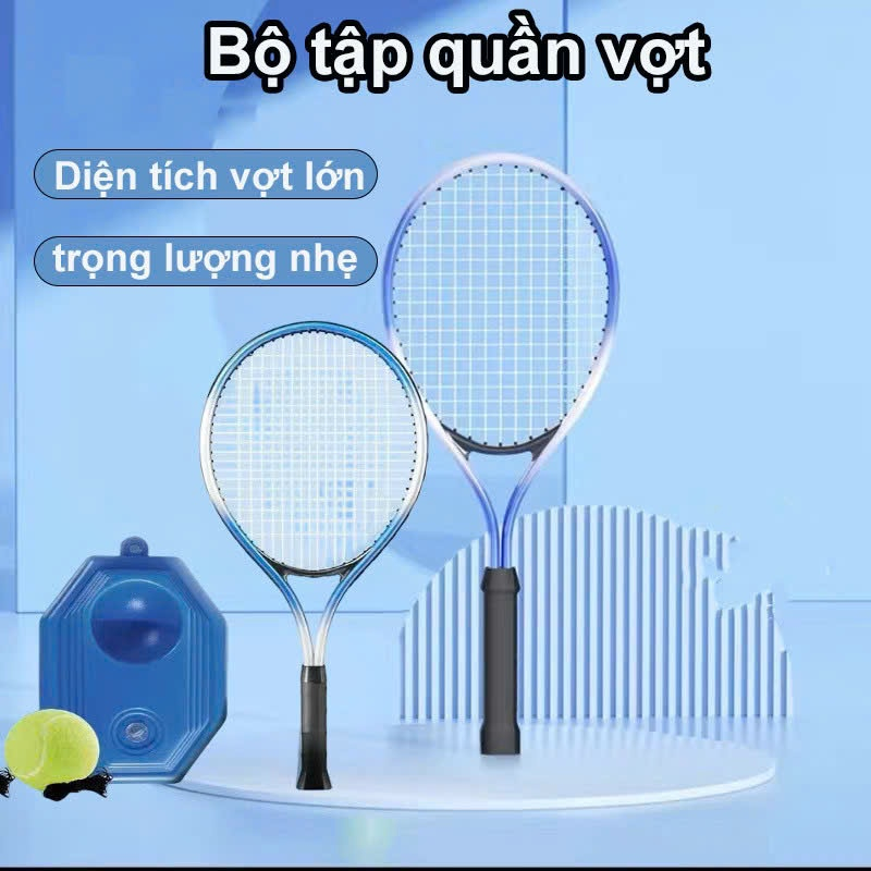 Home Self-Training Tennis Racket Set with Elastic Strings and Base to ...