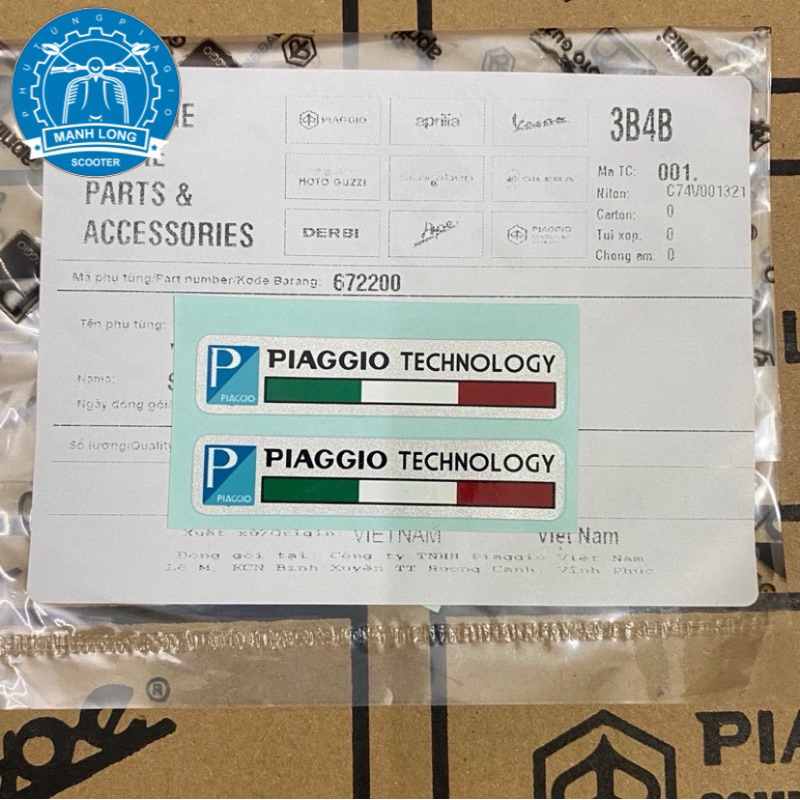 Piaggio technology Italian flag label 672200 (Genuine) | Shopee Philippines