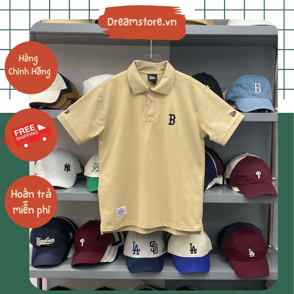 New Era Polo Shirt MLB Logo B Brown Polo Shirt Genuine Product (Auth ...