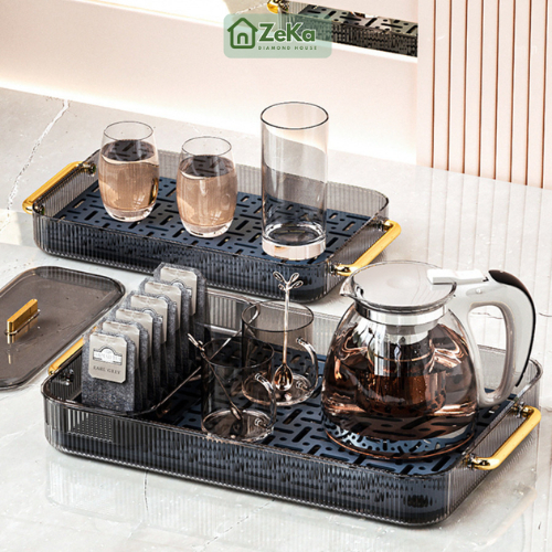 Tea tray, 2-layer transparent cup tray with multi-purpose tea and ...