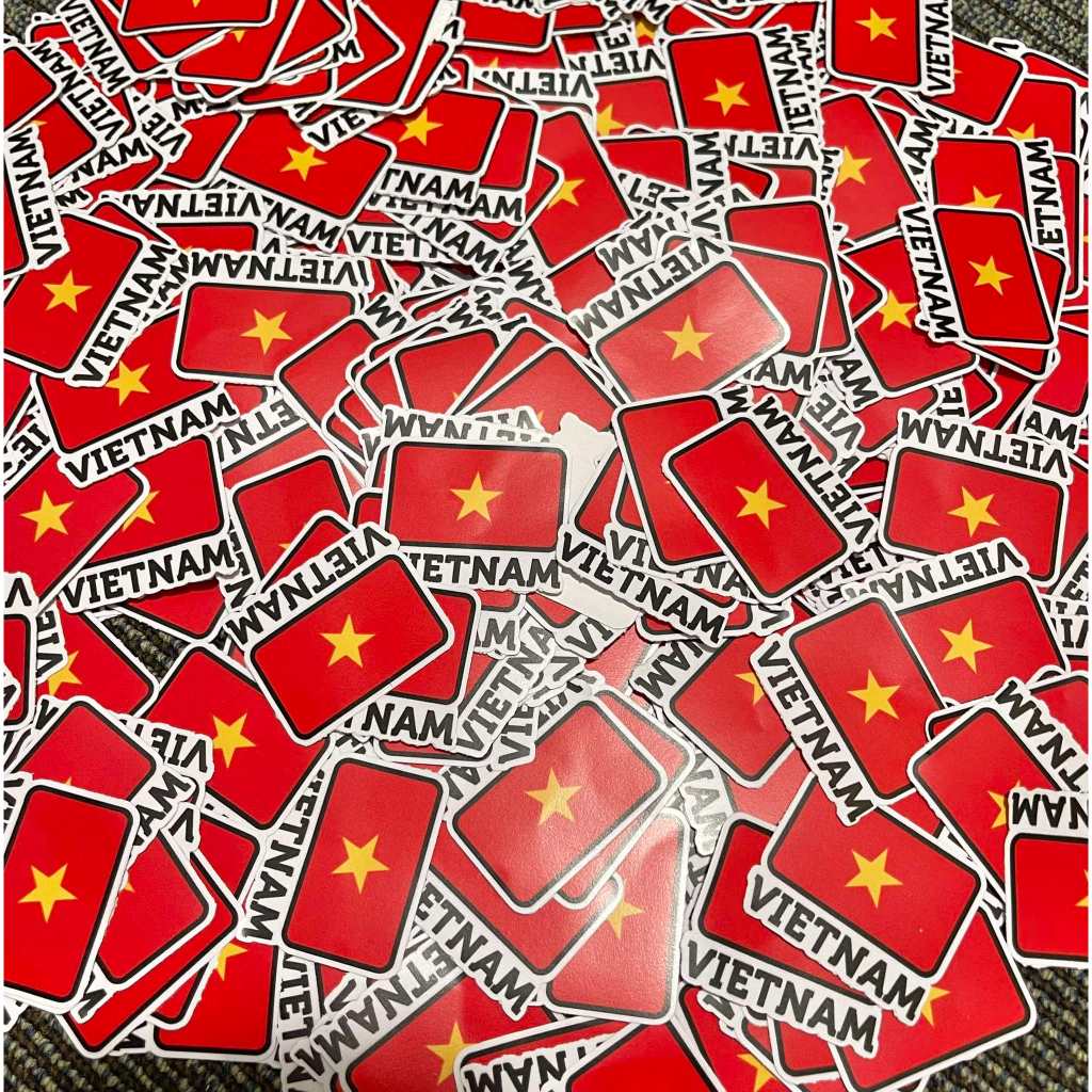 100 Vietnamese flag stickers, Vietnamese flag stickers. | Shopee ...